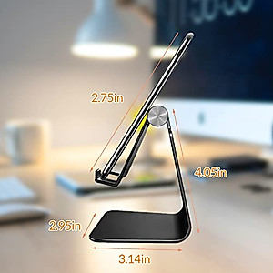 YODAJUN Adjustable Cell Phone Stand, Aluminum Desktop Phone Dock Holder Compatible with All Mobile Phone, iPhone, iPad, Tablet 4-10’’ Desk Accessories