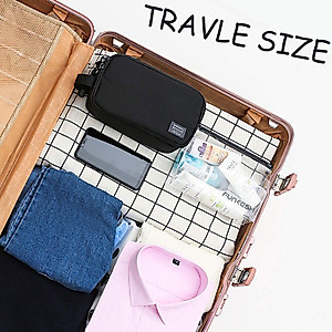 FUNKESH Mens Toiletry Bag Waterproof Organizer Bag Travel Shaving Dopp Kit Perfect Travel Accessory Gift (Black)