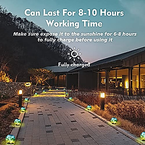 UAMSTYLE Globe Solar Lights Waterproof Decorative 2 Pack Globe Cracked Glass Gazing Ball for Outdoor Garden Decor Decorations Pathway Patio Yard Lawn,Green