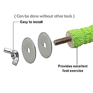 Yuecoofei Bird Platform,pet Toys,3pcs Parrot Perch Stand Toy, Bird Cage Perch Toy Random Vibrant Colors of Quartz Sand Covered Wood Platform Paw Grinding Stick for Parrot Bird