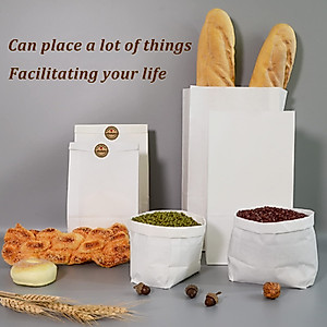 Paper Lunch Bags 50 Count Large White Lunch Bags Kraft White Paper Bags 8LB White Lunch Sacks Strong for Small Business