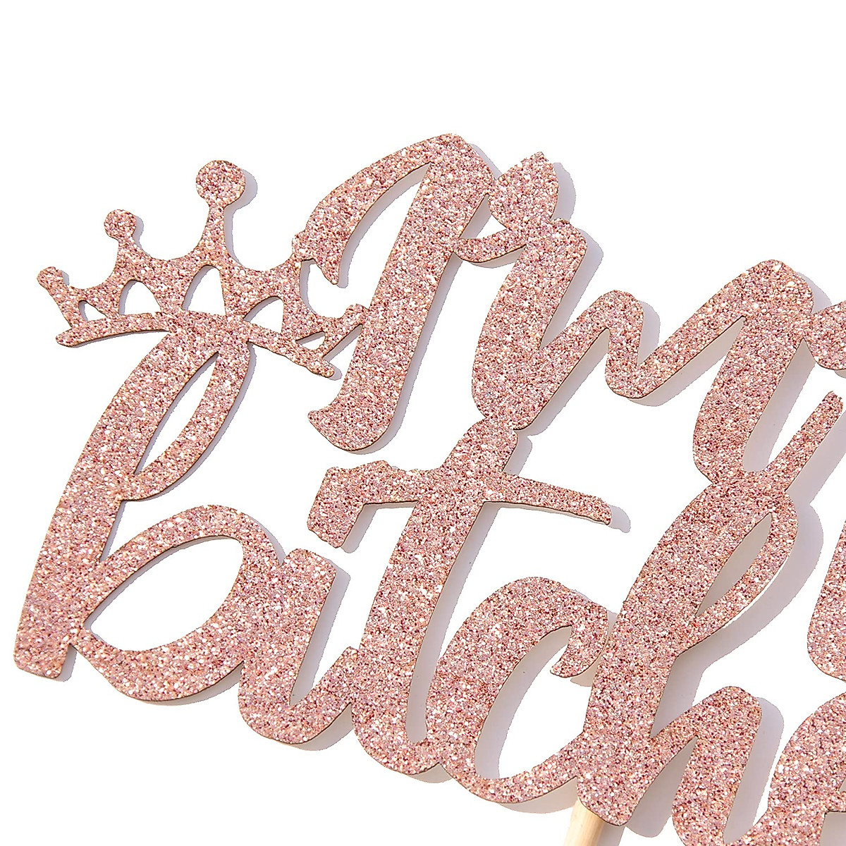 YotaWish Rose Gold Glitter I'm 16 Bitches Cake Topper - 16 Birthday Decorations for Girls - Sweet 16, Happy 16th Birthday Party Decoration Supplies