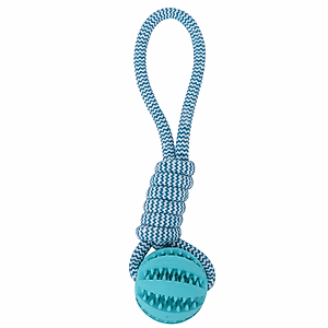 Dog Rope Toys Outdoor Cotton Rope Puzzle Balls for Puppy Small Medium Dogs Interactive Chew Toys for Aggressive chewers Rubber Dog Chewing Toys Pet Supply for Puppy Pet Dog Indoor Outdoor Dog(Blue)