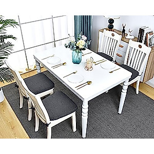 COSNUOSA Kitchen Chair Cushions Dining Chair Cushions with Ties Non Slip Kitchen Dining Chair Pads Seat Cushion Set 17 x 16 Inches Dark Grey 2 Pcs