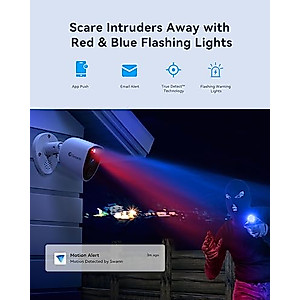 Swann Home DVR Security Cam System with 2TB HDD, 8 Channel 8 Cam, 4K UHD Video, Indoor Outdoor Wired Surveillance CCTV, Color Night Vision, Heat Motion Detection, LED Lights, Sirens, 856808