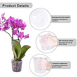 ELCOHO 30 Pack Plants Nursery Pot Soft Clear Plastic Planter 6.7/6/5/4/3 Inch Seed Starting Pots Flower Plant Pots with Drainage Hole Plant Container with 30 Labels for Seedlings Succulent Vegetable