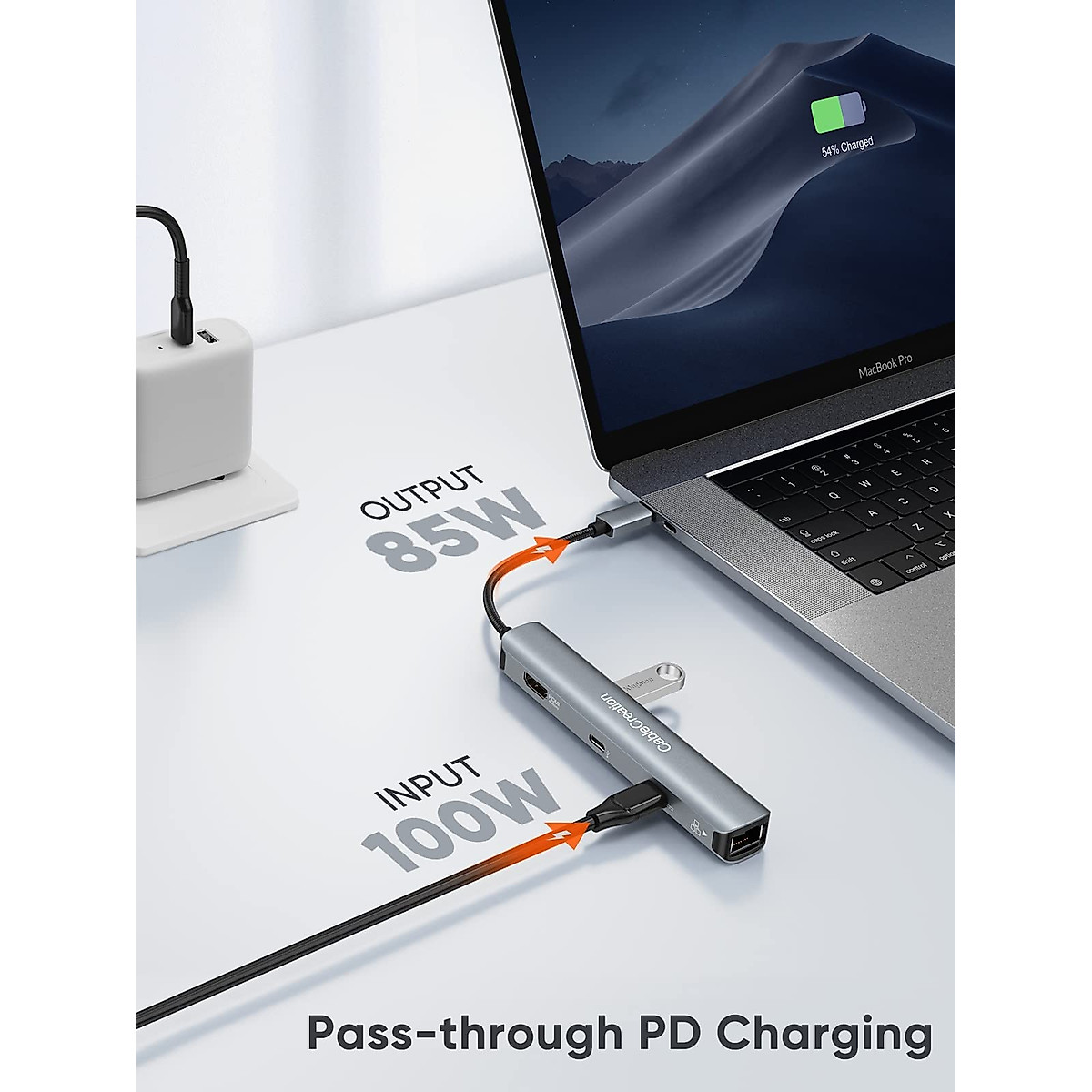 CableCreation USB C Hub Multiport Adapter, 6-in-1 USB-C Hub Bundle with Active USB Extension Cable (Long 16.4 FT), USB 3.0 Extender Male to Female Cord