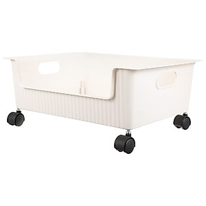 Cabilock storage box with pulleys utility rolling cart book storage bin with wheel kid bookcase book children books Toy Storage Organizer storage rack student with wheels plastic