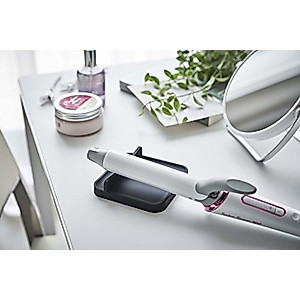 Yamazaki Home Haircare Appliance Rest Heat Resistant Styling Tool Holder/Mat Straightener/Curling Iron | Silicone | Hair Care, One Size, Black