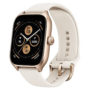 Amazfit GTS 4 Smart Watch for Women, Dual-Band GPS, Alexa Built-in, Bluetooth Calls, 150+ Sports Modes, Heart Rate SPO₂ Monitor, 1.75” AMOLED Display, Health Fitness Watch for Android iPhone, White