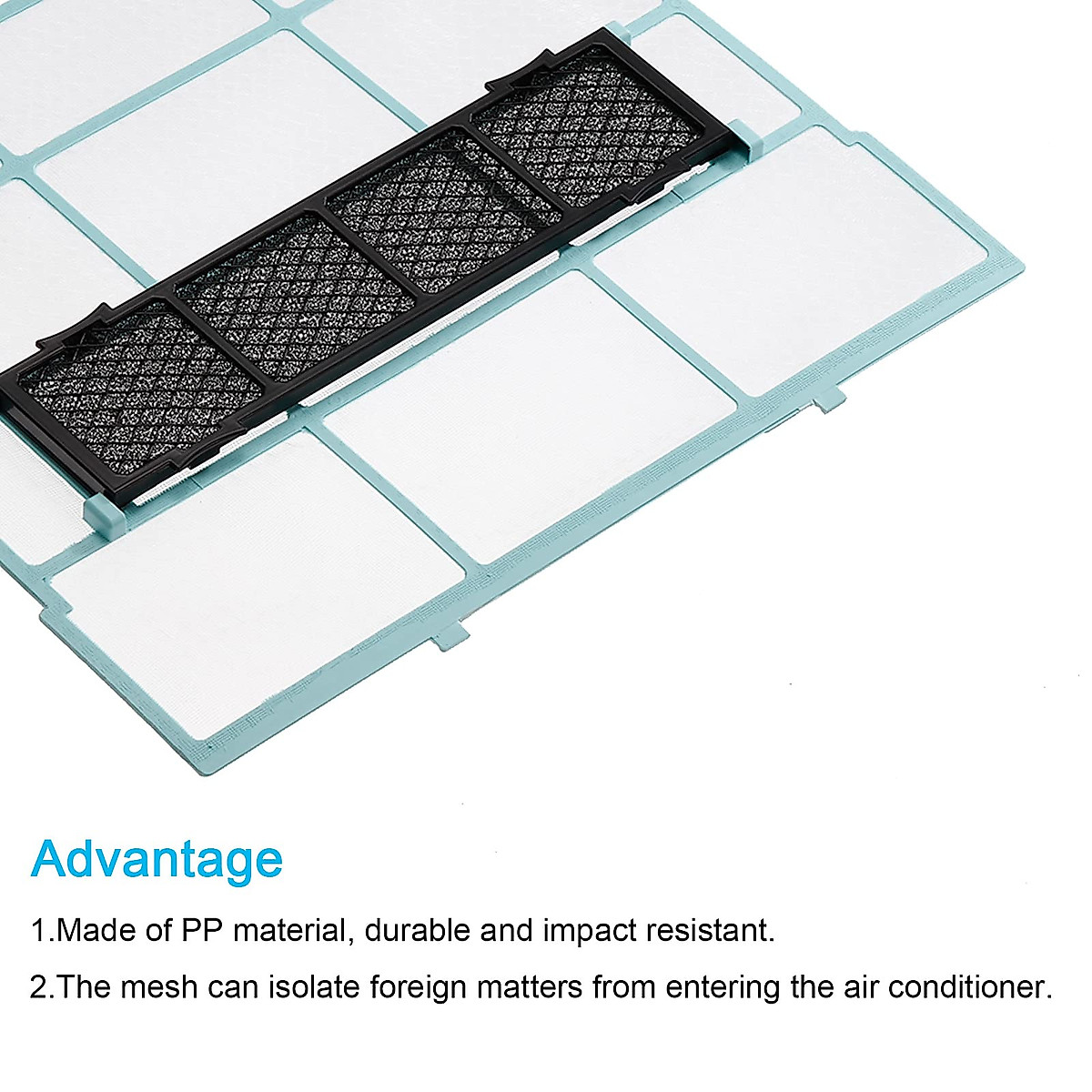 PATIKIL 11.42" x 10.24" Air Conditioner Air Filter, Plastic Air Filtering Screen Replacement with Air Filter Foam for HVAC, Blue Black