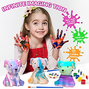 HAPMARS Paint Your Own Dog Lamp Kit 1pcs, DIY Dog Art Craft Painting Kits for Girls Boys Kid Age 4 5 6 7 8 9 10 11 12+, Art Supplies Creative Gifts for Easter, Birthday, Christmas, Party