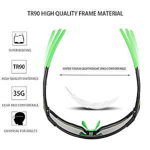 JEPOZRA Polarized Cycling Glasses with 3 Interchangeable Lenses Riding Glasses Ski Glasses Baseball Running Sports Sunglasses