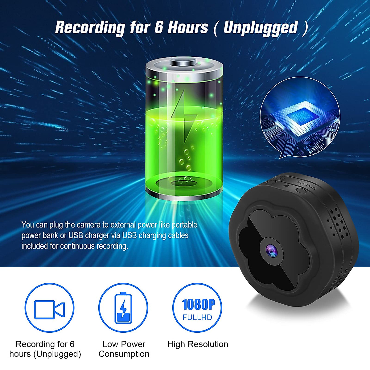 WiFi Spy Hidden Camera Mini Wireless Portable Nanny Cam,1080P HD Small Indoor Security Cameras with Night Vision Motion Detection Alert for Phone APP, Tiny Spy Cam for Home/Apartment/Car/Office/Baby