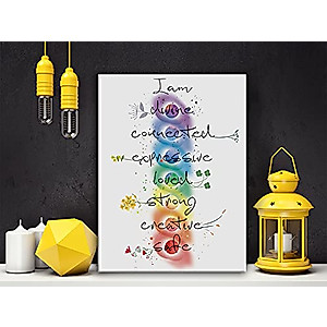 Chakra Meditation Yoga Poster Canvas Wall Art for Home/Bedroom/Meditation Studio/Yoga Studio Decor - Yoga Buddhist Art Canvas Print Wall Art Painting Ready to Hang Spiritual Gifts - Easel & Hanging Hook 12x15 Inch