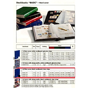 Lighthouse Hardcover Stamp Album Stockbook With 64 Black Pages, Red, LS4/32