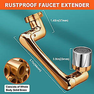 1440° Faucet Extender, Spurtar Multifunctional 1080° Rotatable Faucet Aerator + 360° Swivel Faucet Attachment, Arm Swivel Extension Faucet Aerator, Faucet Extender for Bathroom Sink Kitchen