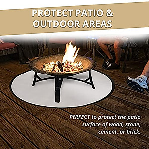 BRINELLE Fireproof Mat for Fire Pit 36" Round, Fireproof Mat for Deck and Outdoor Patio, 3 Layer Fire-Resistant Grill Mat for Lawn Protection, Heat Shield Fire Pit Mat for Grass, Ground and Wood Floor
