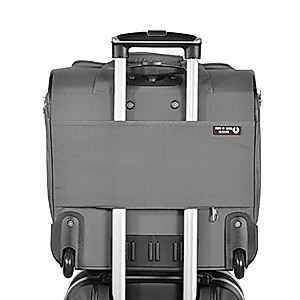 Olympia Lansing Heavy Duty Rip Stop Nylon Wheeled Carry On Suitcase for Under the Seat Airplane Travel with Divider and Dual Side Zip Pockets, Gray