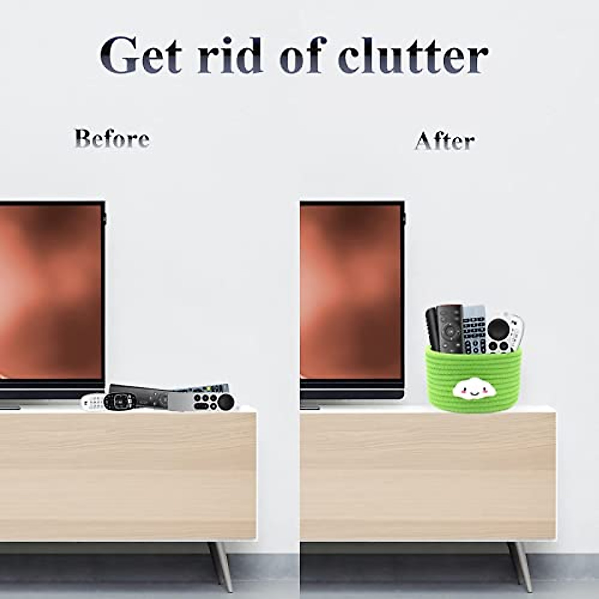 St. Patrick's Day Storage Basket,Lucky Green Decorative Basket Nursery Storage Basket 7.4"*4.7", 5.9"*3.9"(2 Pack)