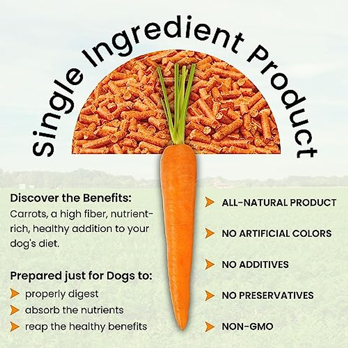 Olewo Original Carrots for Dogs – Fiber for Dogs Keep Poop Firm, Digestive Dog Food Topper, Skin & Coat Support, Dehydrated Whole Food Dog Multivitamin, Gut Health for Dogs, 2.2 lbs