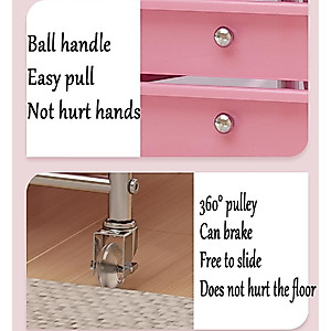 SXHEYUY Rolling Storage Cart, 15 Drawer 12 Drawer Big Capacity Organizer Cart for Office School, Metal Craft Art Organizer Cart Beauty Salon Carts, Shelf with Wheel,Pink,12 Tier