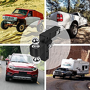 YEOPGYEON Adjustable 6"Drop Hitch Ball Mount- 2 in Reversible Ball Mount, 2-5/16in./2in. Ball,5000lbs/3500lbs GTW (Black)