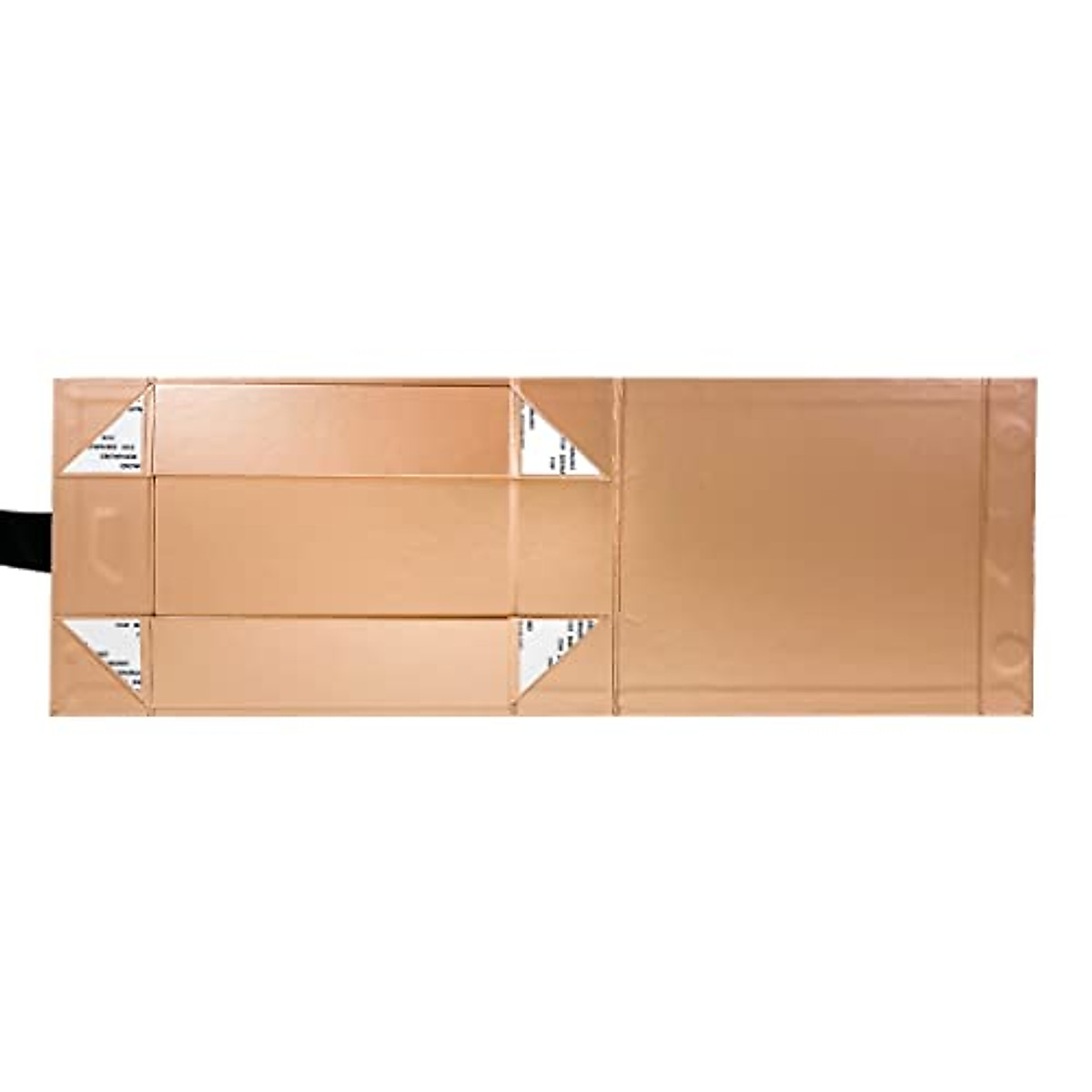 PACK2PACK Luxury Foldable Gift Box with Fixed Ribbon | Collapsible Box with Magnetic Closure | Weddings, Bridal Showers, Corporate Gifts | 100% Recycled Paper (Square, Metallic Copper)