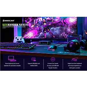 IOGEAR Nexus 3-Port 4K HDMI KVM (Keyboard, Video, Mouse) Switch for PC and Game Consoles, PS4, PS5, Xbox Series X/S, Xbox One, Nintendo Switch, 1440P@144hz, 1080P@240hz (GCS1337)