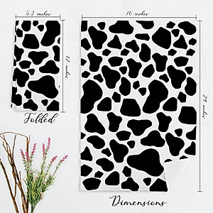 Just a Girl Who Loves Cows Kitchen Towels & Tea Towels, Dish Cloth Flour Sack Hand Towel for Farmhouse Kitchen Decor,24 X 16 Inches Cotton Modern Dish Towels Dishcloths Set of 2,Cow Lovers Girls Gift