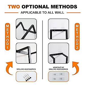 EAPC Towel Racks for Bathroom, Wall Mounted Bath Towel Rack, Adhesive & Drilling Towel Storage with 2 Towel Hooks, Stainless Steel Bathroom Organization Shelf for Washcloths Hand or Bath Towels