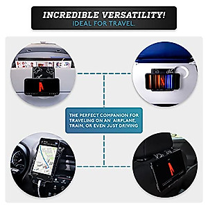 Airplane Travel Essentials for Flying Flex Flap Cell Phone Holder & Flexible Tablet Stand for Desk, Bed, Treadmill, Home & In-Flight Airplane Travel Accessories - Travel Must Haves Cool Gadgets (Pro)