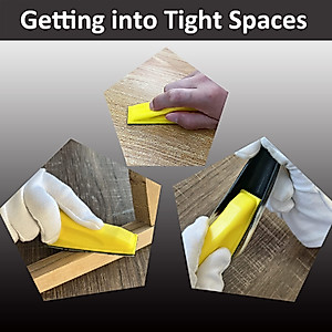 AutKerige Micro Detail Sander Paper Kit，80PCS Wet Dry Sandpaper-Grit 80 120 180 240 320 400 600 800,3.5”x 1”Hand Sanding Block with Hook and Loop Sanding Strips for Narrow Spaces Sanding or Polishing