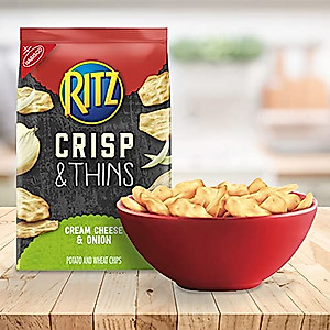 RITZ Crisp and Thins Cream Cheese and Onion Chips, 7.1 oz
