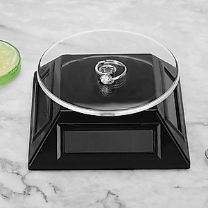 Antilog Jewelry Display Stand, Solar Showcase 360 Degrees Turntable Rotating Watch Phone Jewelry Organizer Display Stand(Black)