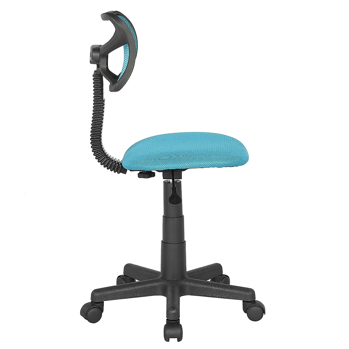 JJS Kids Mesh Rolling Desk Chair, Small Swivel Office Computer Chair for Teens, Low-Back Adjustable Upholstered Student Task Chair, Blue