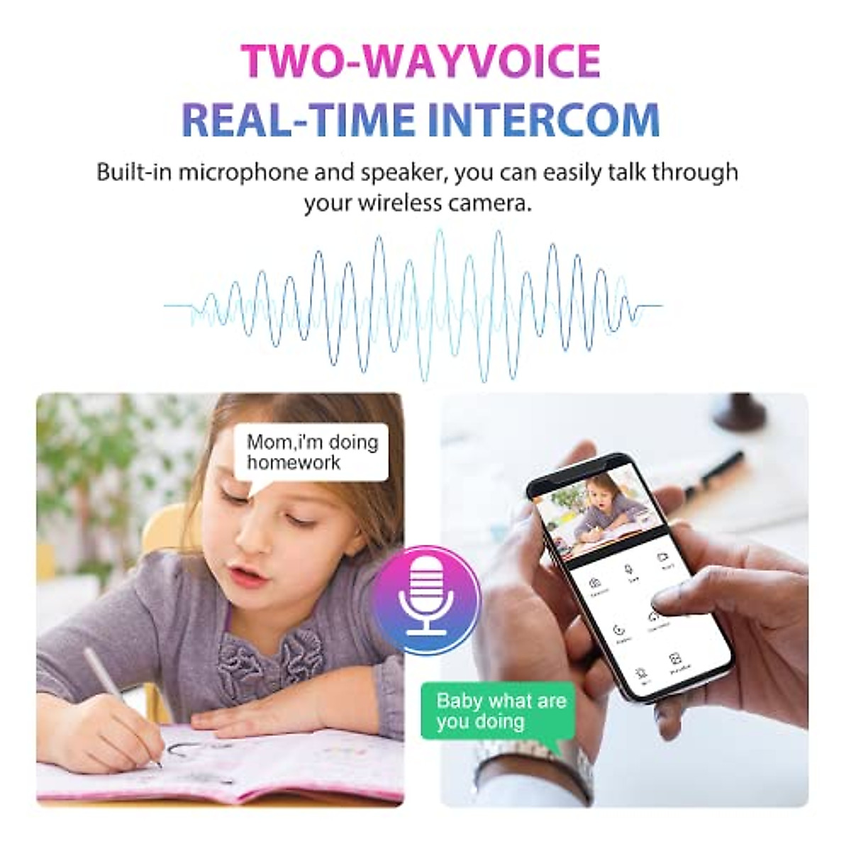 EVERSECU 1080P 2MP Wireless PTZ Security Camera Plugged Into The Power outlets & Play, Humanoid Auto Tracking, 2 Way Audio, Spotlight Color Night Vision, Tuya Smart Life App