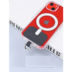 Universal Phone Tether Tab Phone Lanyard Patch,6 Pack Secure Phone Strap Hands Free Holder,Connector Card for Phone Lanyard Phone Strap Patch Phone Necklace Tender-Black A