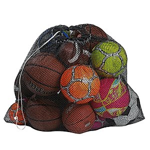 Handy Laundry Mesh Equipment Bag, Black - 24 x 36 - Adjustable, sliding drawstring cord closure. Perfect mesh bag for parent or coach, making it easy to transport.