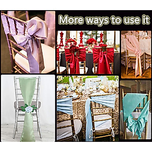 SINSSOWL 10 Satin Rose Gold Table Runner 12 x 108 Inches Wedding Table Runner for Party Banquet Baby Shower Dining Table Decoration (Rose Gold)