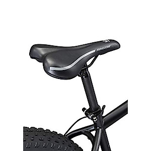 Mongoose Malus Mens and Womens Fat Tire Mountain Bike, 26-Inch Bicycle Wheels, 4-Inch Wide Knobby Tires, Steel Frame, 7-Speed Drivetrain Bicycle, Shimano Rear Derailleur, Disc Brakes, Matte Black
