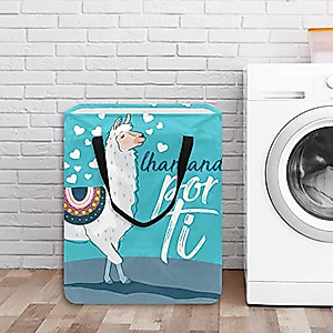 Llama and Cactus on Desert Print Collapsible Laundry Hamper, 60L Waterproof Laundry Baskets Washing Bin Clothes Toys Storage for Dorm Bathroom Bedroom