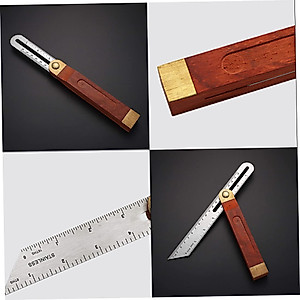 ESiiFuu 9inch Carpentry Square Try Square Adjustable Sliding Bevel Gauge Hardwood Handle Stainless Steel Blade for Craftsman Woodworking, Carpentry Square, Try Square, 9inch Carpentry Square