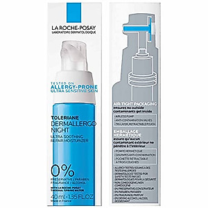 La Roche-Posay Toleriane Dermallergo Night Cream for Face Intense Soothing Moisturizer with Vitamin E, Allergy Tested, for Sensitive Skin, Formerly Toleriane Ultra Night