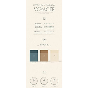 Monsta X Kihyun VOYAGER 1st Single Album Random Version CD+96p PhotoBook+1p PhotoCard+1p Photo Sticker+1ea Bookmark+Tracking Sealed