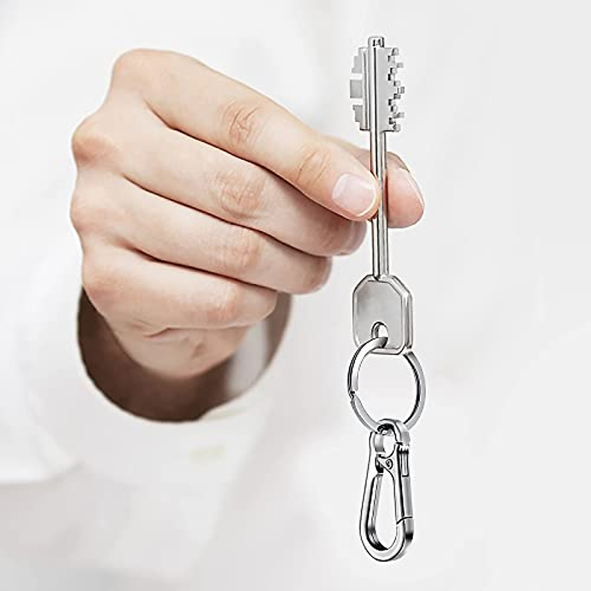 Molain Metal Keychain Carabiner Clip Keyring Key Ring Chain Clips Hook Holder Organizer for Car Keys Finder for Men, 4 Packs