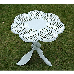 Caesar Furniture Cast Aluminum Outdoor Patio Butterfly Chair and Table (3 pcs, White)