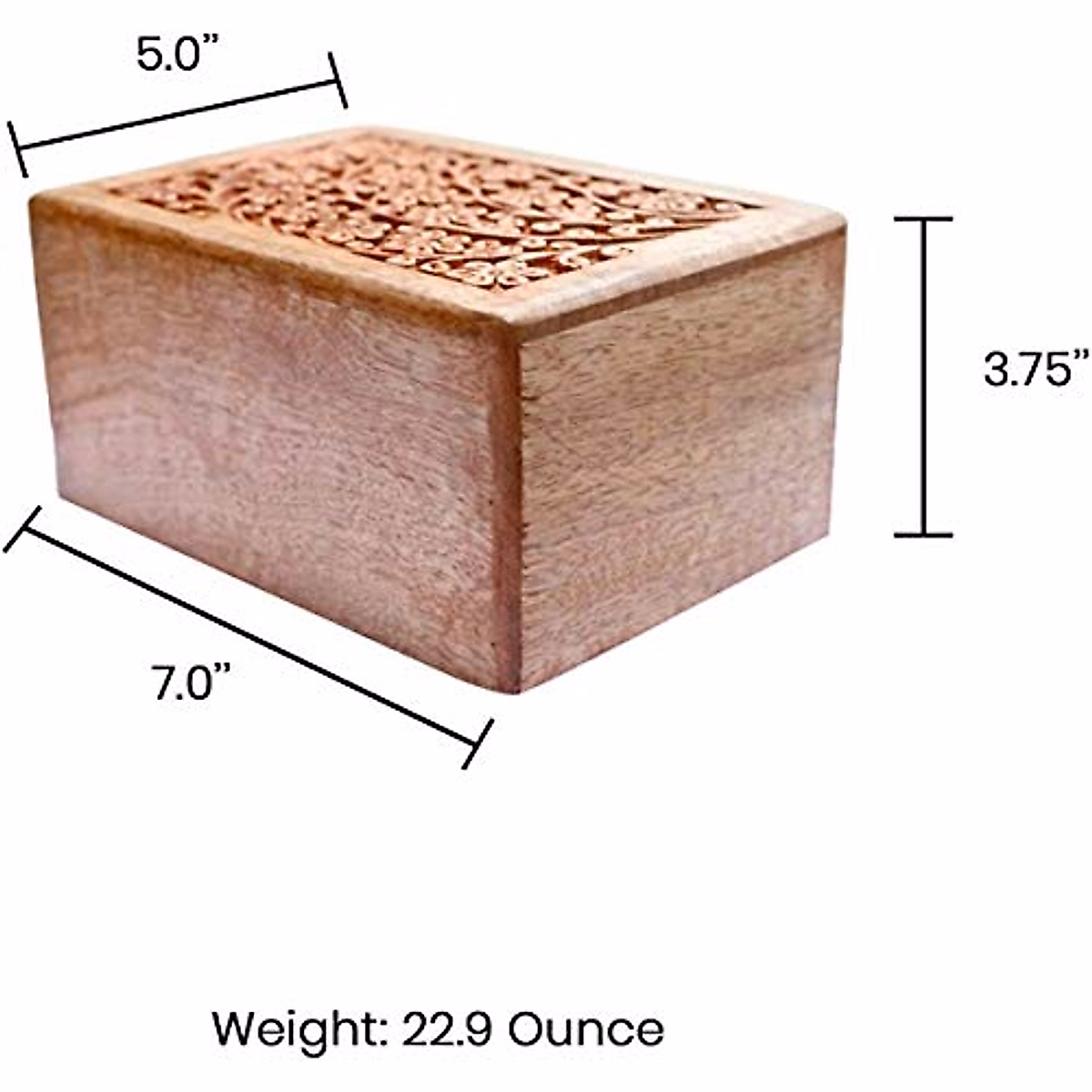 EARTHLY HOME Keepsake Urn for Ashes, Wooden Urn for Human Pet Ash, Funeral Cremation Urn for Ashes Cat Dog Urn, Urns Box for Kids Men Adult, Dog Ashes Urn - Medium (7.5 X 5.25 X 3.5 inches), Style 6