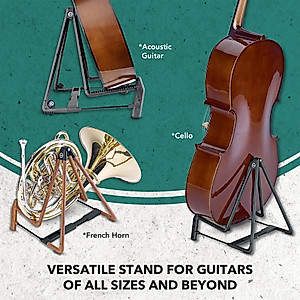 K&M - König & Meyer 17580.014.55 - Heli 2 Guitar Stand - Folding A-Frame for Acoustic Guitars - Adjustable and Collapsible – Sturdy and Durable - Professional Choice - German Made - Black