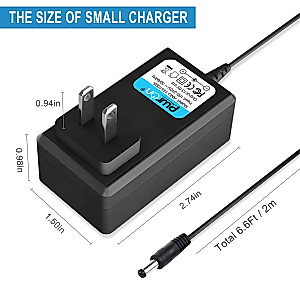 PwrON AC to DC Adapter Compatible with Jump-N-Carry Clore JNC300XL KKC-JNC212 900 SOLJNC212, KKC-JNC212 / CS1000 JNC300XL Solar 300XL 900 Peak Amp 12-Volt Jump Starter Power Supply Cord w/Small Jack